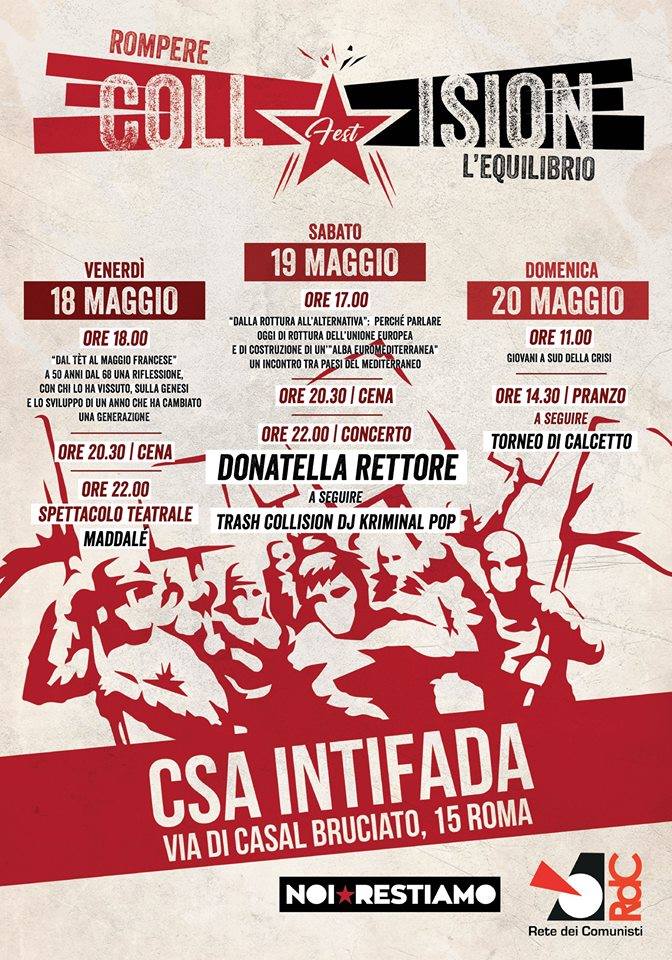 Roma. 18/19/20 maggio. "Collision Fest", prima edizione - Contropiano