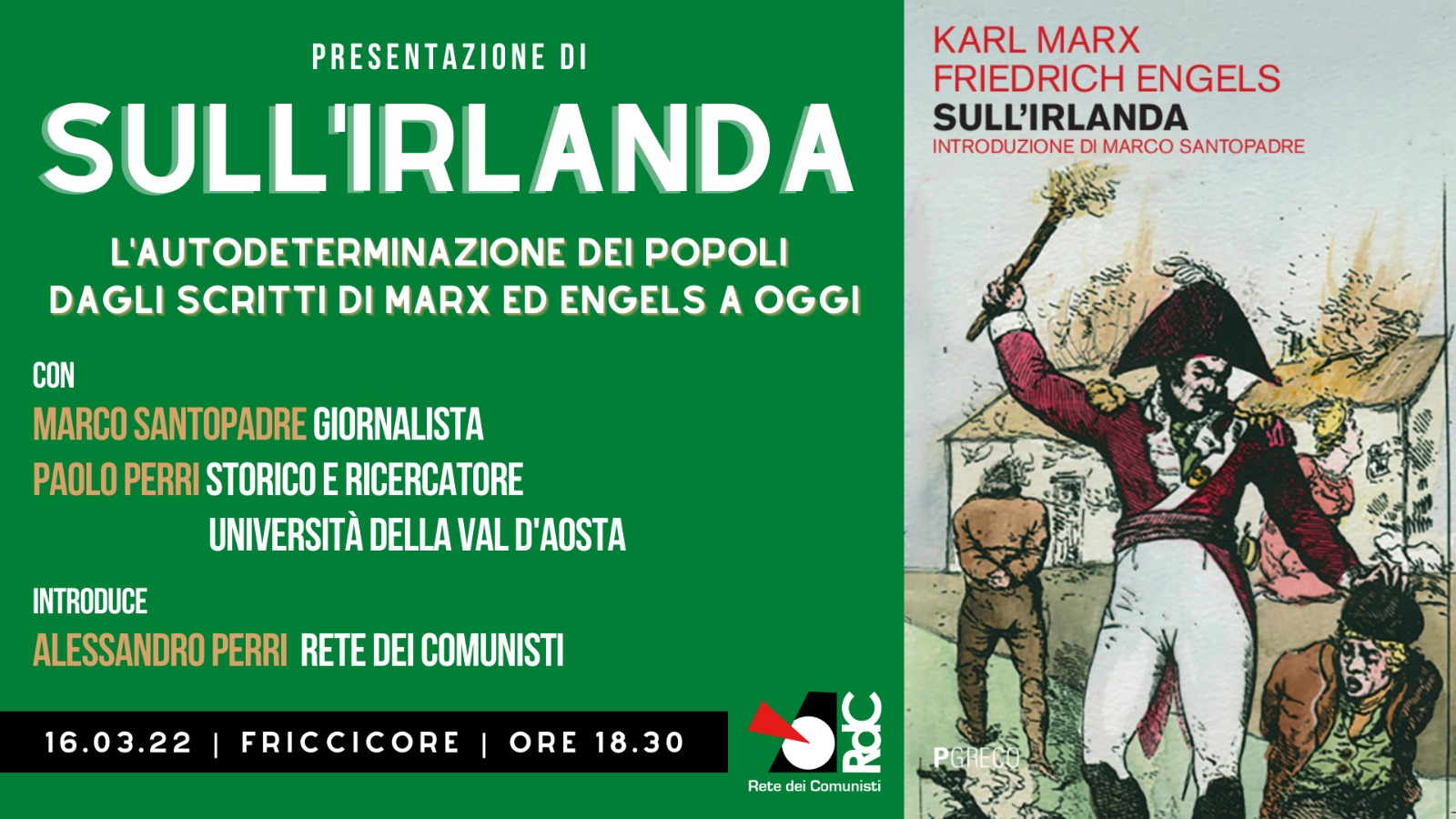 Roma. Presentazione del libro "Sull'Irlanda" di Marx ed Engels, nuova ...