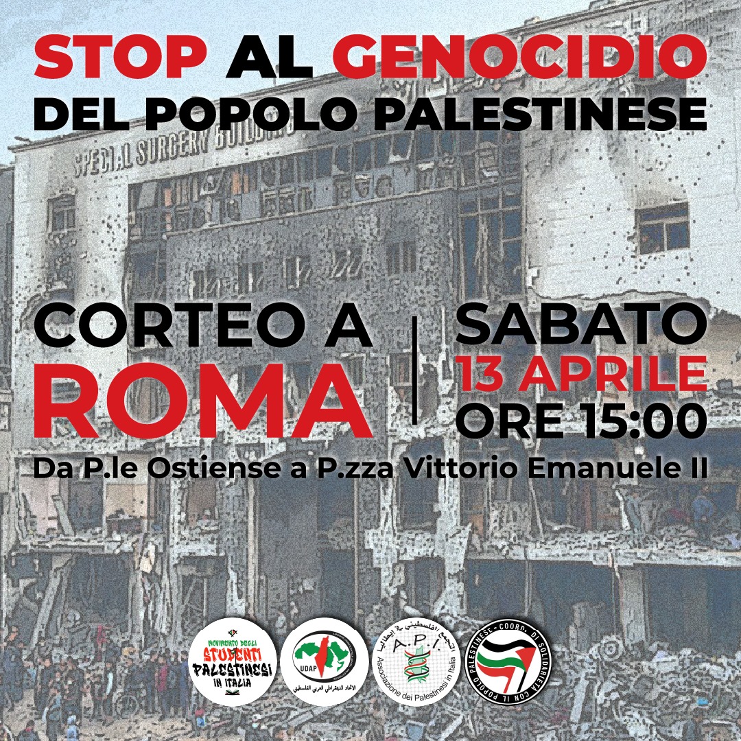 Stop al genocidio del popolo palestinese, corteo a Roma - Contropiano