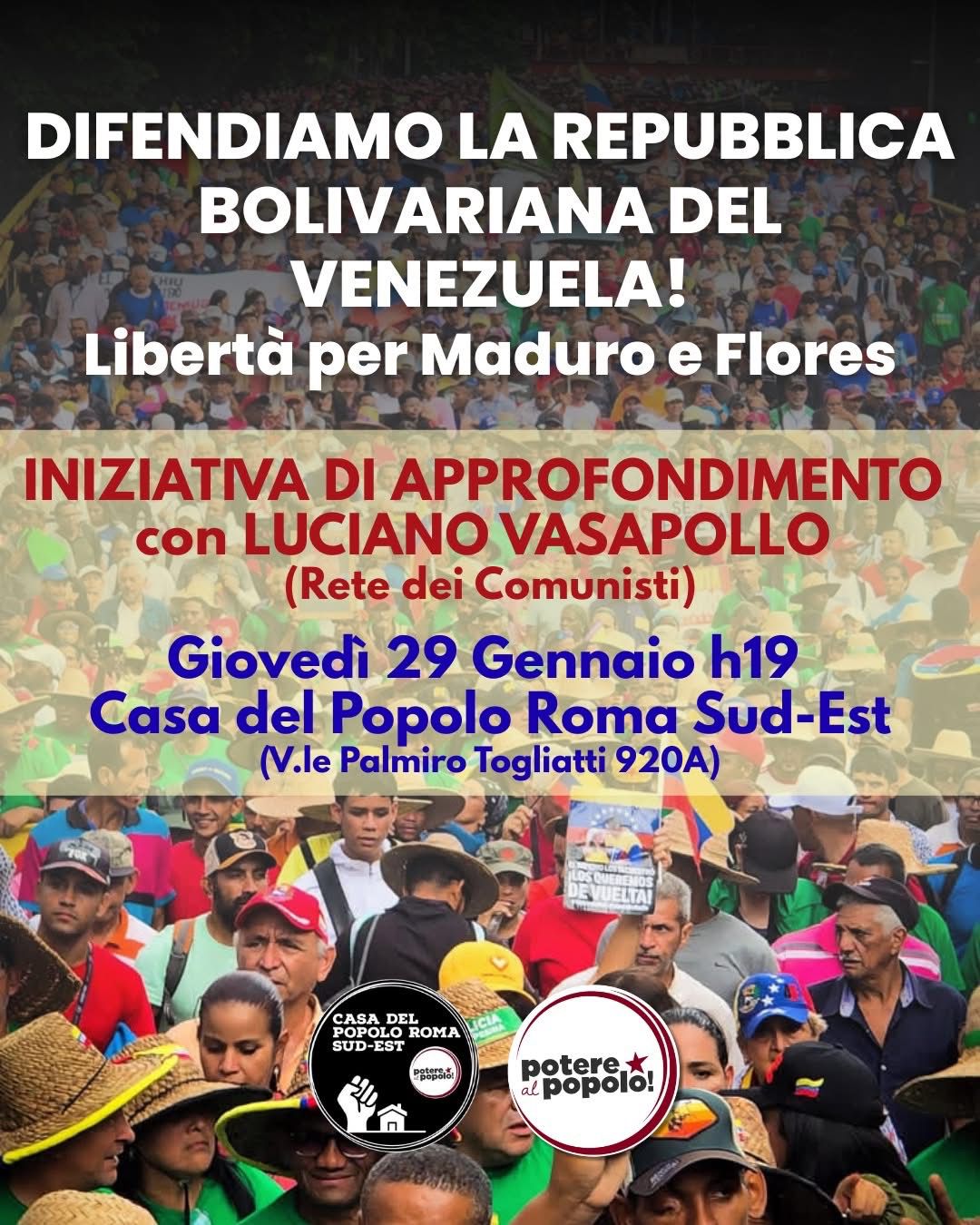 Roma. Iniziativa di approfondimento sulla Repubblica Bolivariana del ...